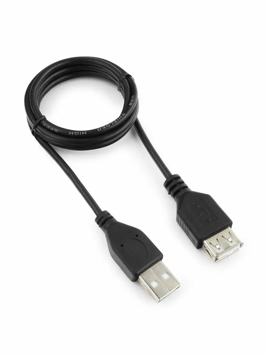 Кабель-удлинитель USB2.0 Гарнизон GCC-USB2-AMAF-1M, AM/AF, медь, 1м, черный