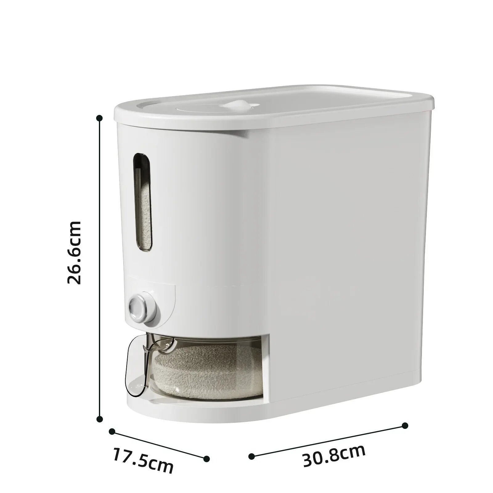 Пластиковый контейнер для хранения риса 5 кг Pearl white 10kg