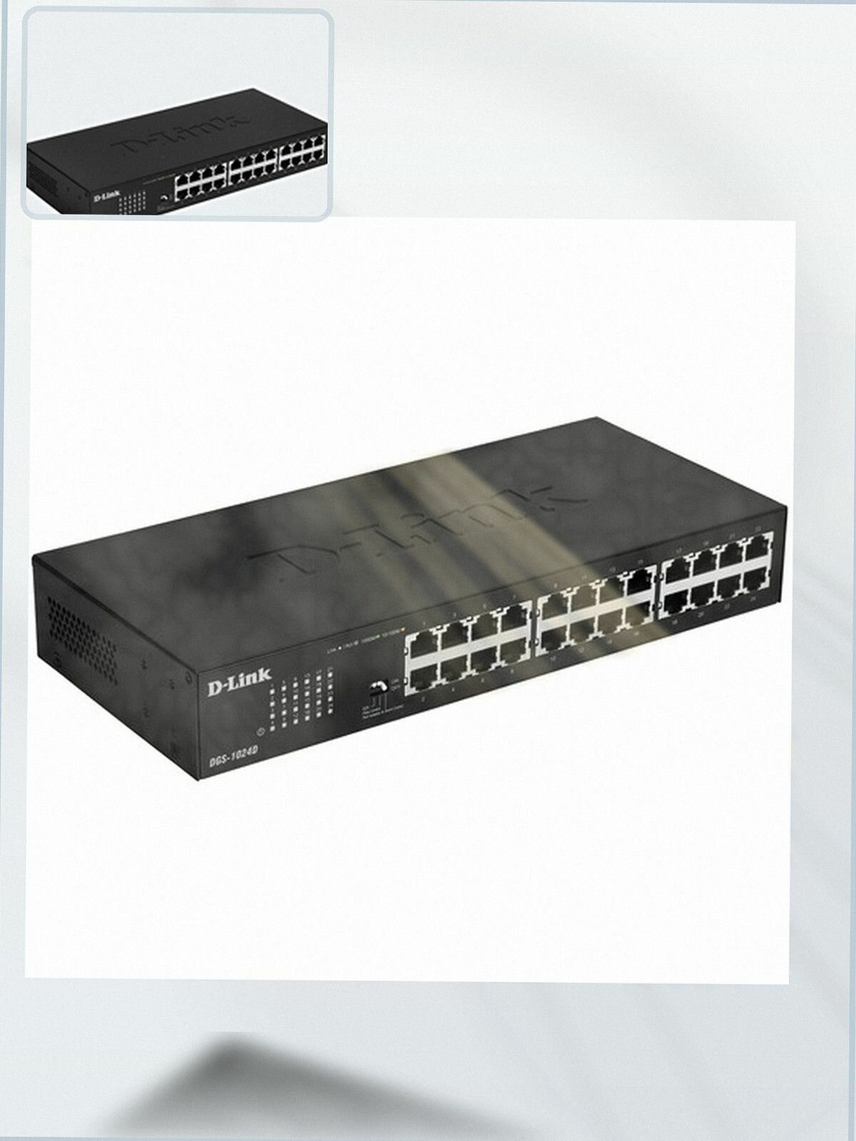 D-Link DGS-1024D настольный неуправляемый коммутатор 24 порта Gigabit, питание 11.31 Вт