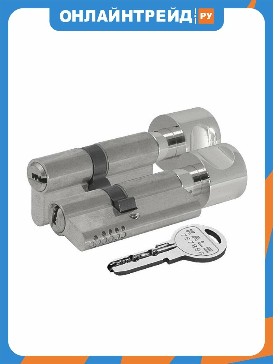 Цилиндровый механизм с вертушкой Kale Kilit 164 OBS SCE/100 (45+10+45) mm никель 5 кл. Блистер