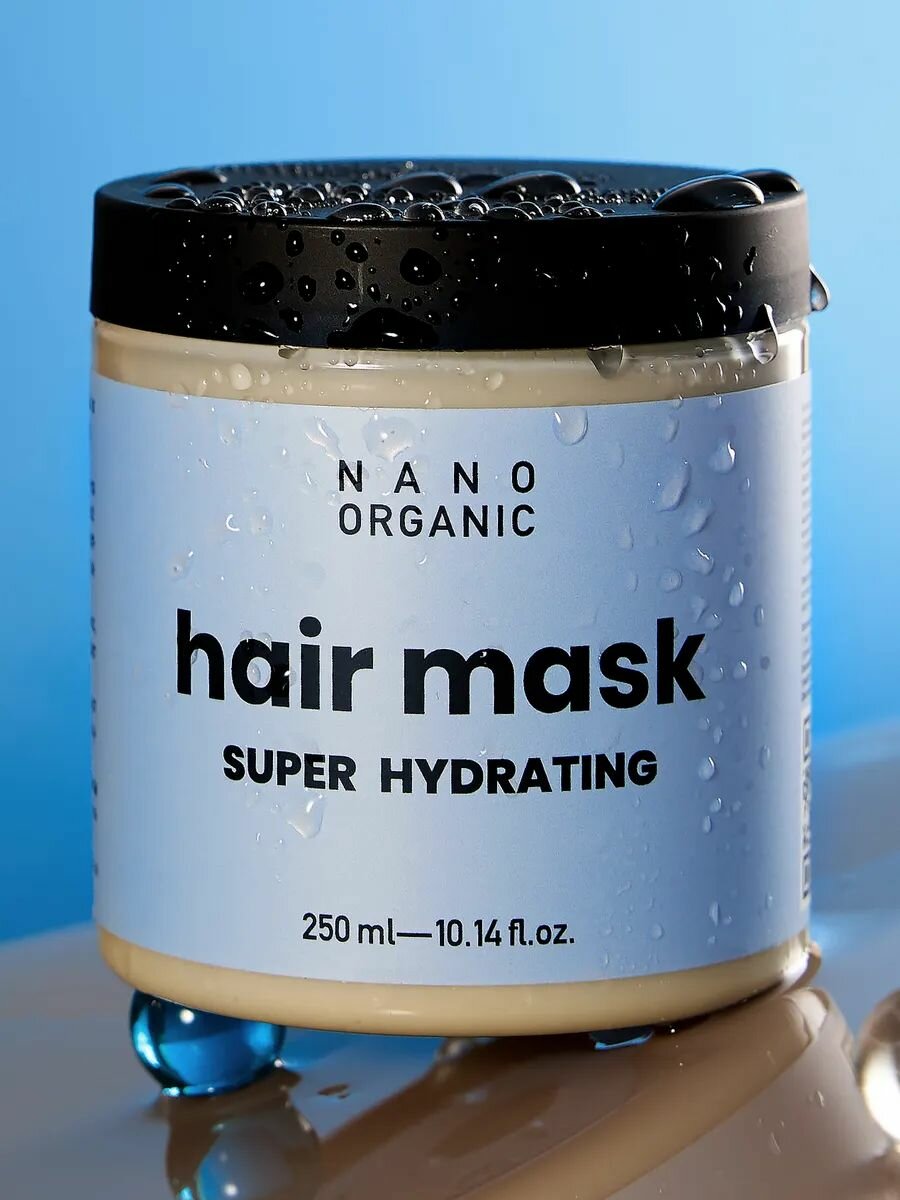 Nano Organic Увлажняющая восстанавливающая маска для нормальных, склонных к сухости, тусклых и ослабленных волос "Super Hydrating" с кератином
