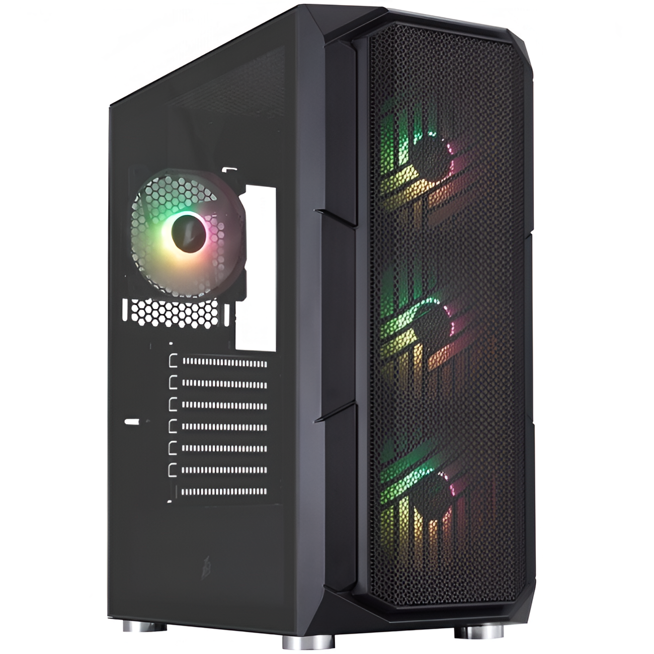 Корпус Midi-Tower 1STPLAYER FIREBASE XF ARGB, черный (XF-BK-4F7)