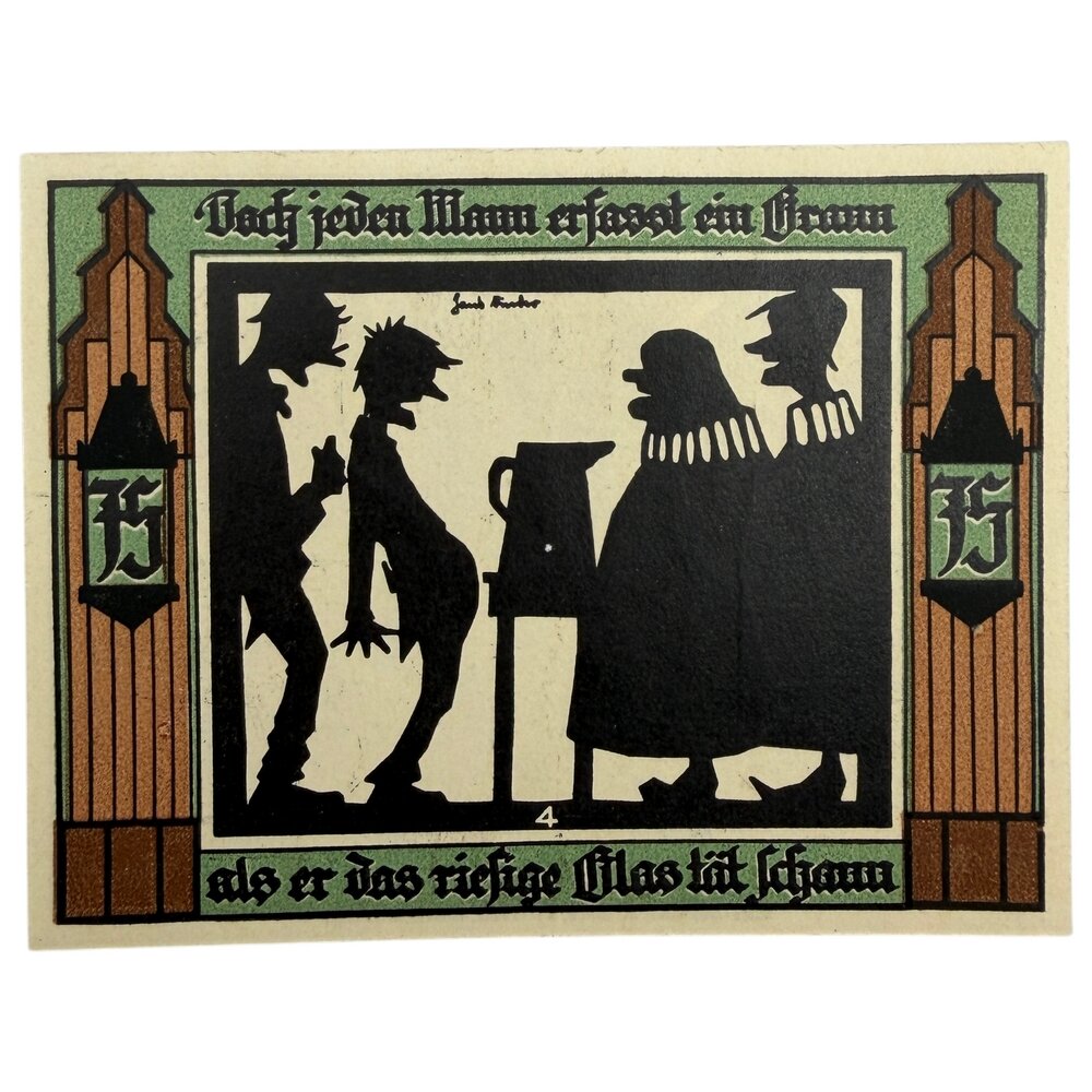 Германия (Веймарская республика) Глаухау 75 пфеннигов 1921 г. (№4, Doch jeden Mann)