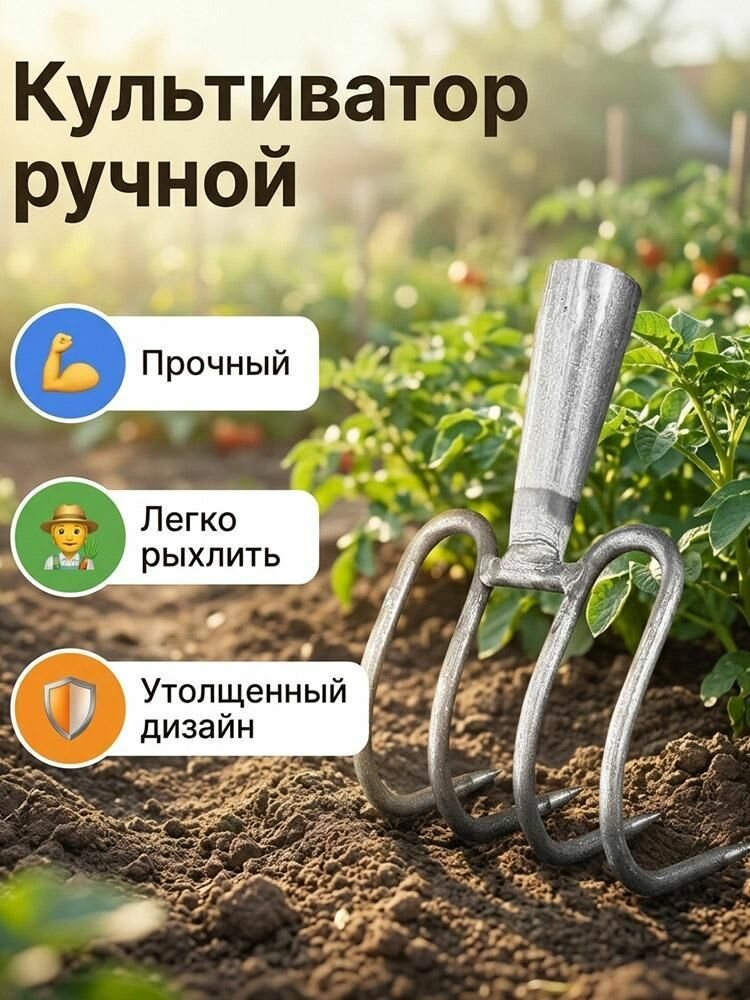 Железные грабли-мотыга для переворачивания садовой почвы