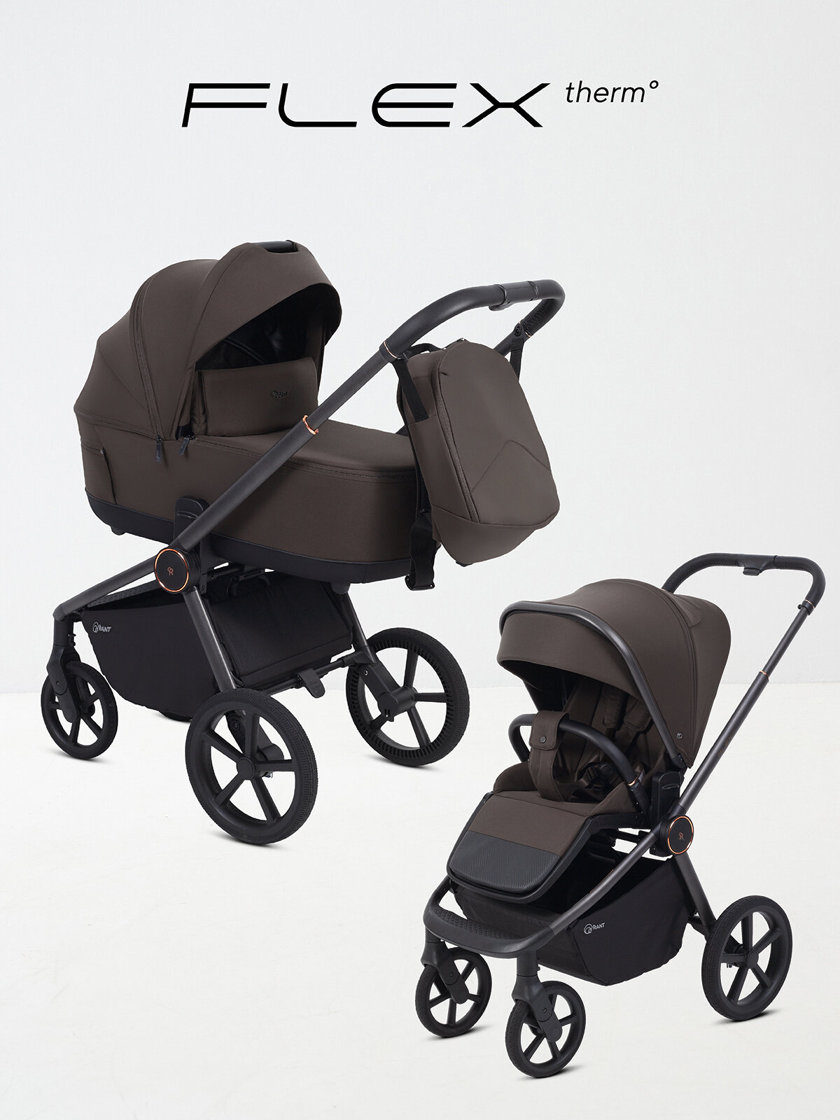 Коляска детская RANT "FLEX Therm" (2в1) RA112 Shine Brown