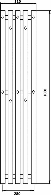 Полотенцесушитель водяной Secado Сандриго 5К 1000/280 100x30 см, матовый черный, лесенка