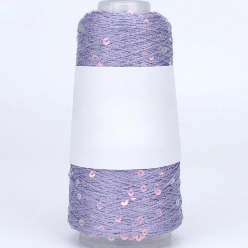 Фиолетовая пряжа с пайетками, 50г, Color 2