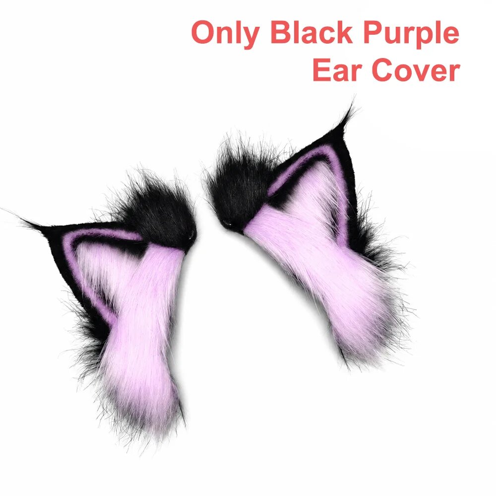 Электрическая повязка на голову с лисьими ушками Фиолетовый, Black Purple Cover