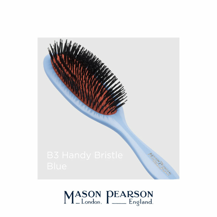 Средняя расческа Mason Pearson B3 "HANDY BRISTLE" - с щетиной из натурального кабана, цвет синий