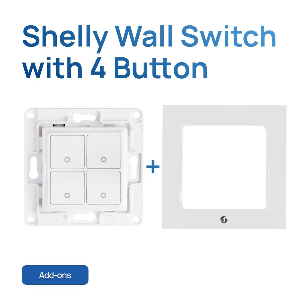 Shelly Wall Switch Белый 1/2/4 Кнопки WS4 and WF1