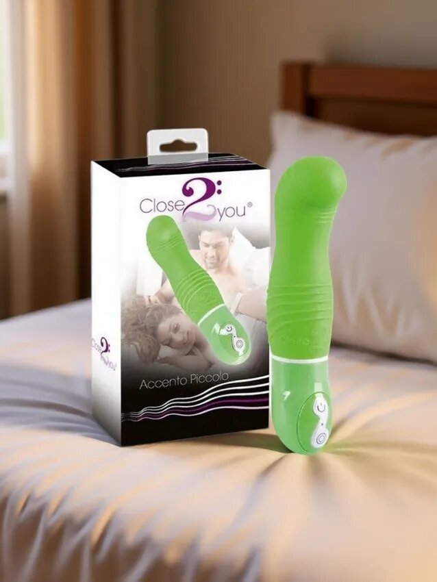 Вибратор точки G Accento Piccolo verde, силикон, зелёный, 16 см