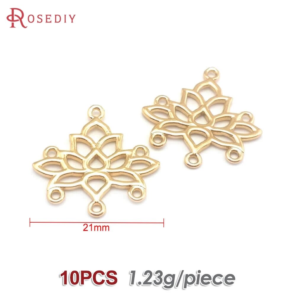 Подвески-коннекторы Rosediy латунь 18К золото Бежевый, 38567-18K Gold Color