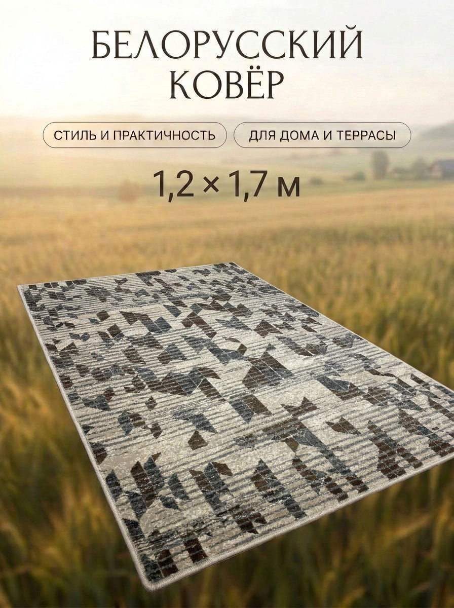 Ковер на пол Витебские ковры, Женева, прямоугольный, размер 1.2х1.7 м, производство Беларусь.