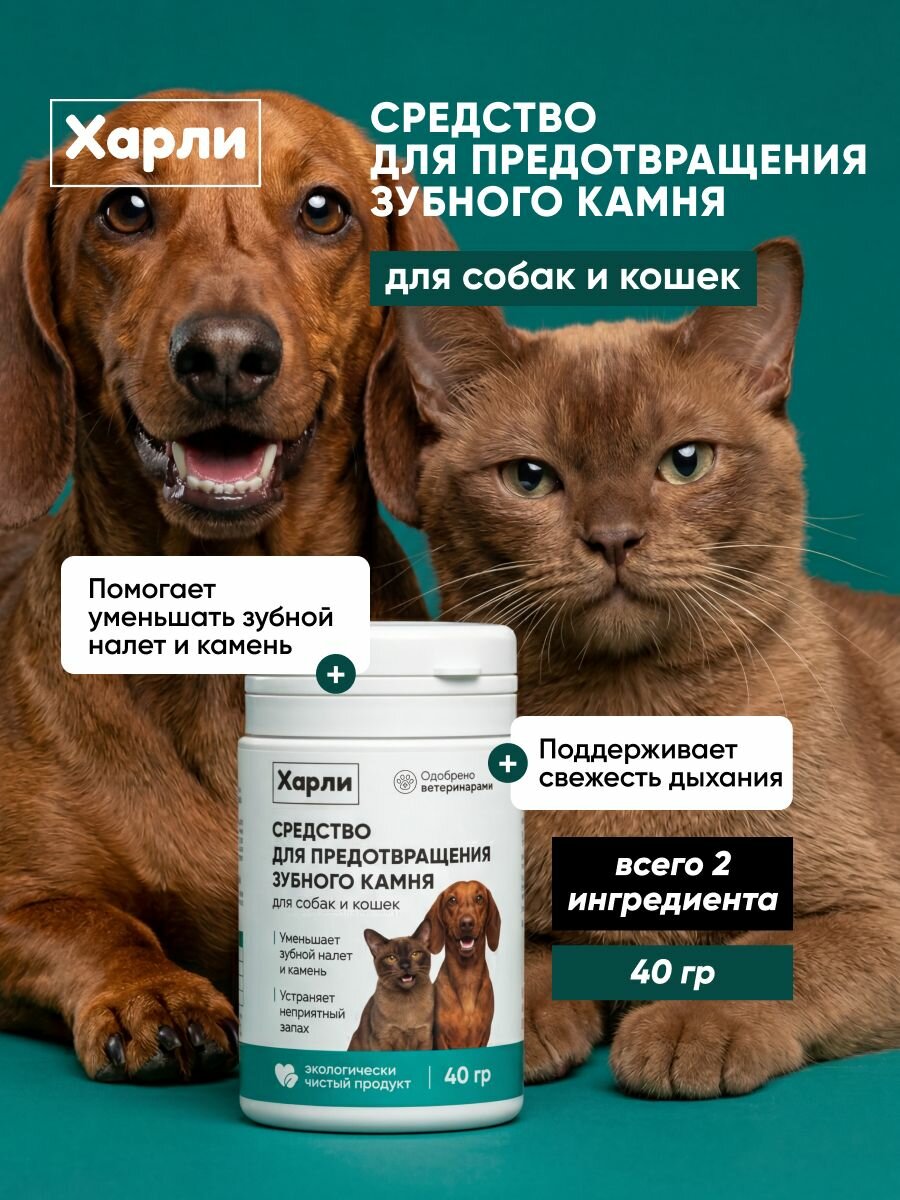 Средство для профилактики зубного камня для собак и кошек 40 г