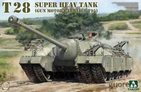 Сборная модель TAKOM 2209 в масштабе 1/35, сверхтяжёжная гусеничная техника T28 (пусковая установка на шасси T95)
