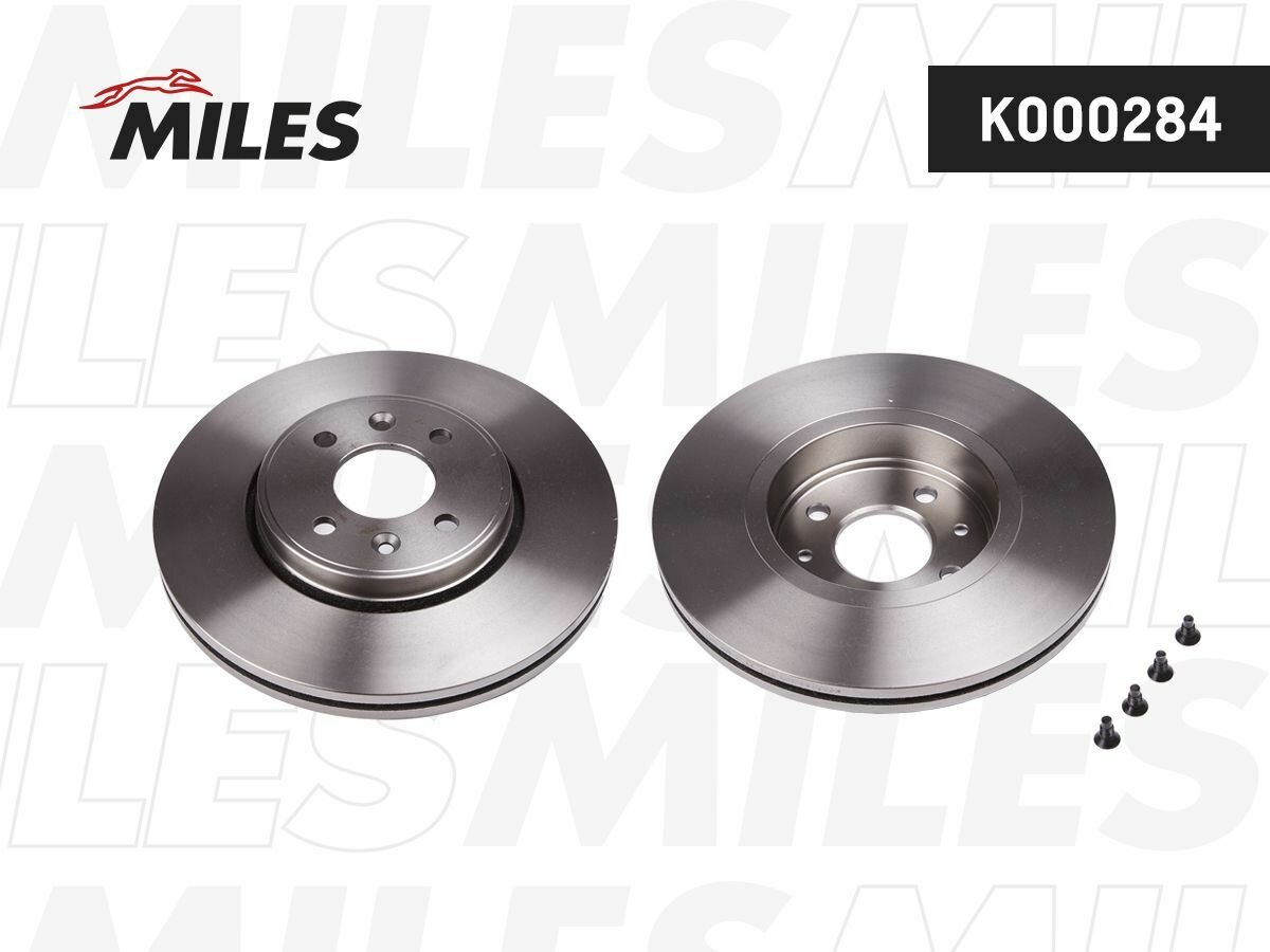 Диск тормозной передний MILES K000284 для а/м Renault Laguna I, Megane I-II, Scenic I-II, 280х24 мм.