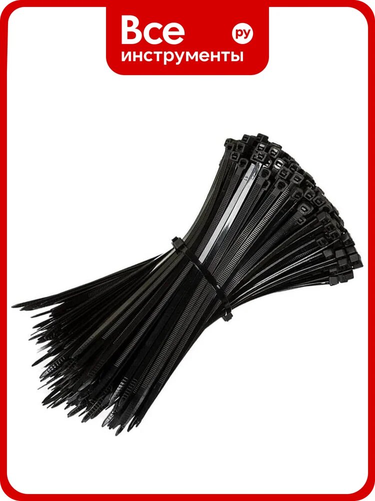 Хомут-стяжка ленточный SLP electrics 4,8x300 100 шт в упаковке черный 2401-00180