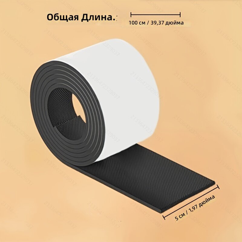 Уплотнительная лента из пеноматериала, 100 см x 5 см, черная, для окон и дверей, звукоизоляция, ветрозащита