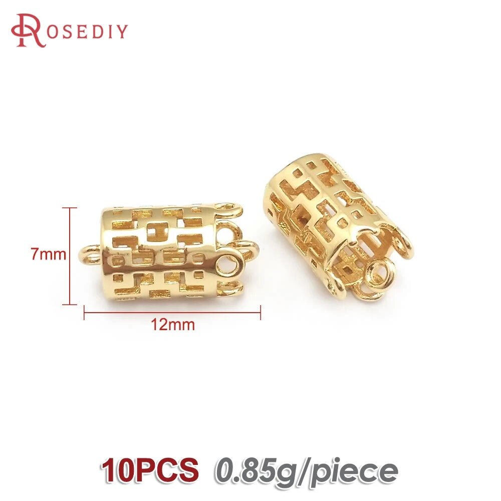 Подвески с кисточками и соединители для сережек из латуни Rosediy 40088-18K Gold Color