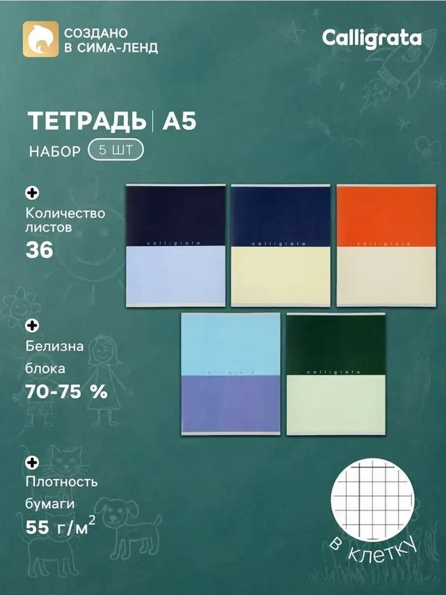 Практичный набор школьных тетрадей 5 шт.