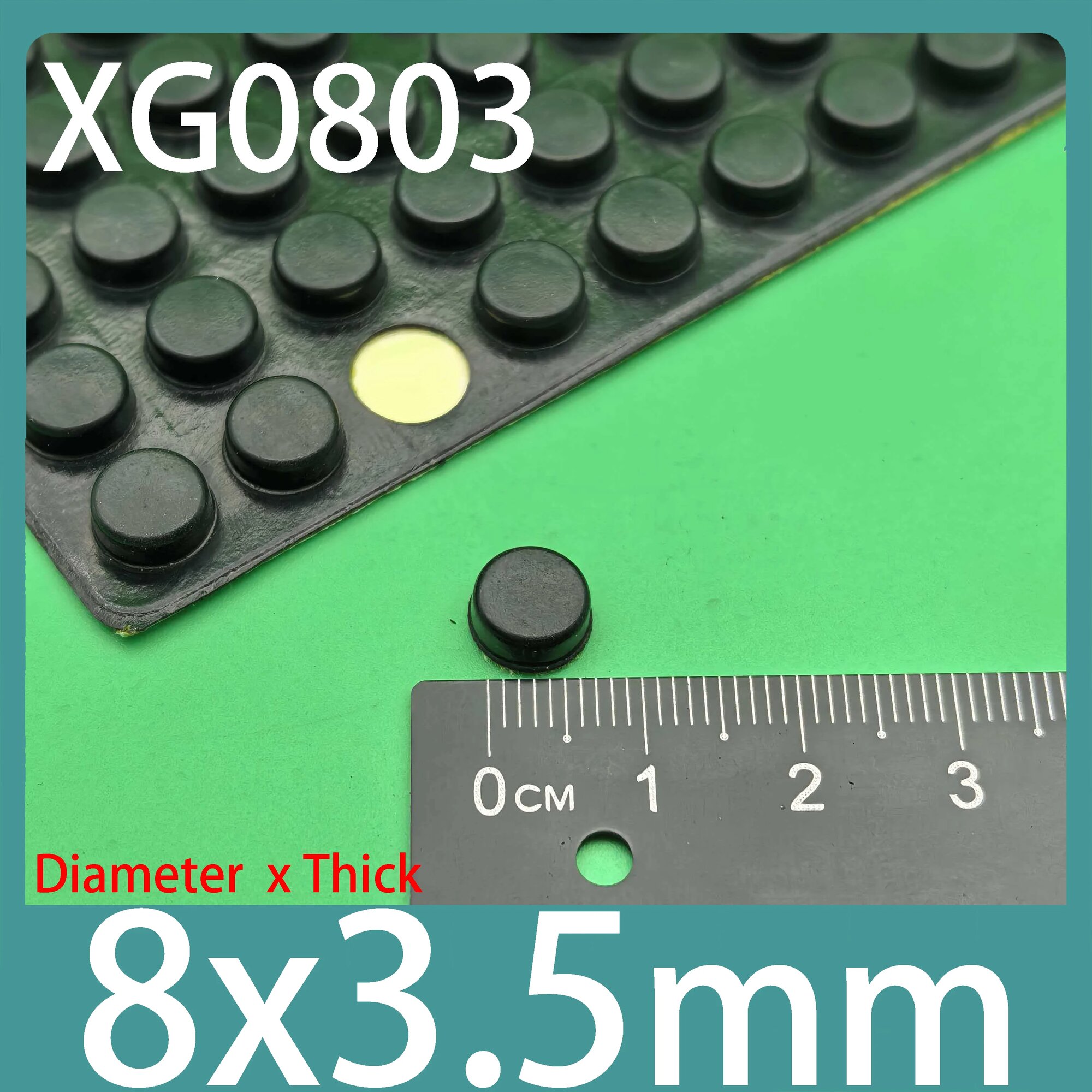 Резиновые накладки XG0803-8x3.5mm, 20 шт.