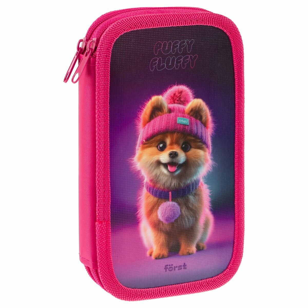 Пенал школьный 2 отделения Forst "Cute Pomeranian" (Милый померанский шпиц), ламинированный картон, 190x110мм (ПО-90П2002), 30шт.