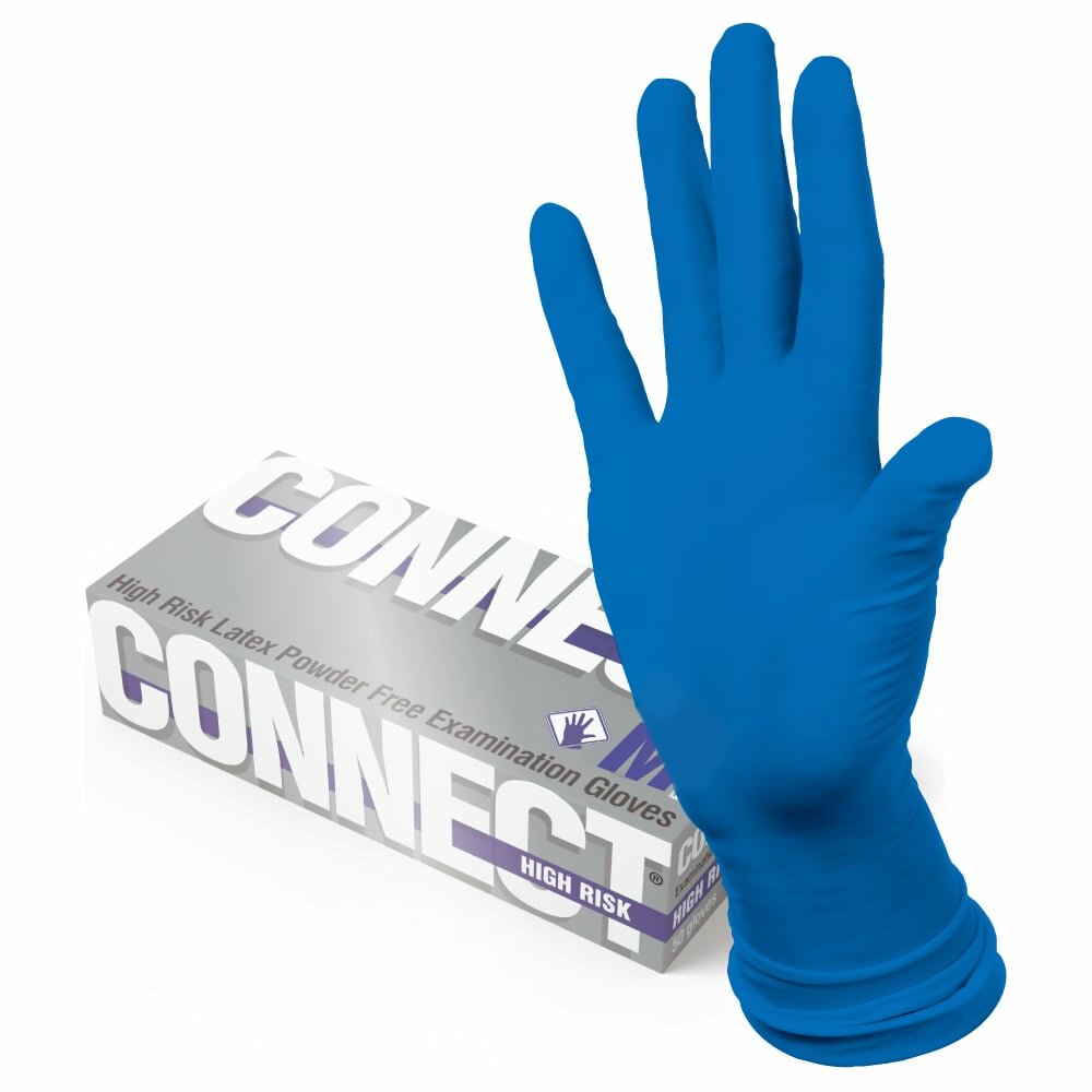 Латексные перчатки повышенной прочности CONNECT 50 шт, размер M CТ0000003299