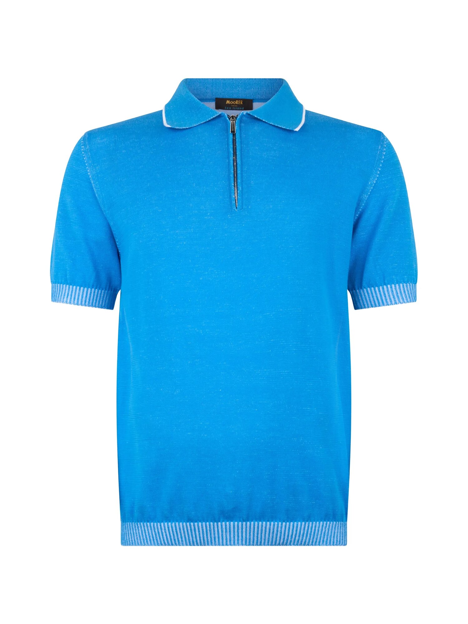 Рубашка MooRER Coty-Sic zip-collar knit polo shirt