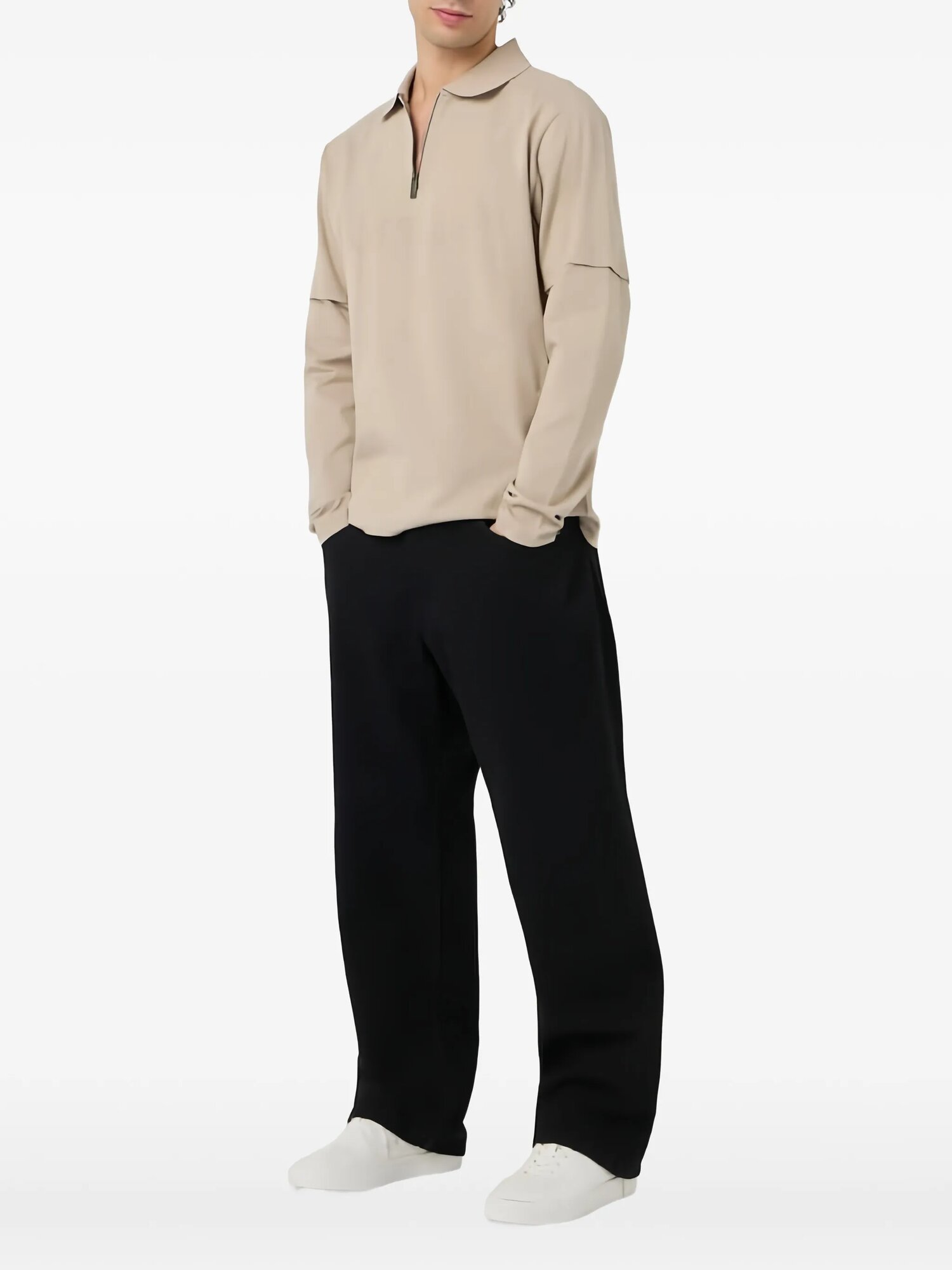 Рубашка Logo-print double-sleeve polo shirt