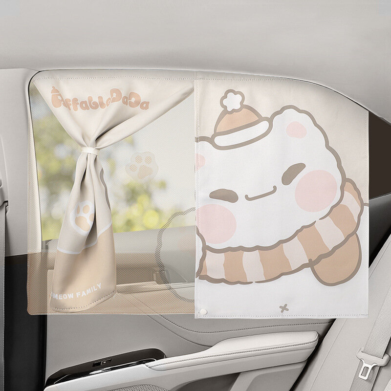 Магнитная автомобильная шторка для окон с двойной сетчатой защитой от комаров и солнца, подходит для передних и задних