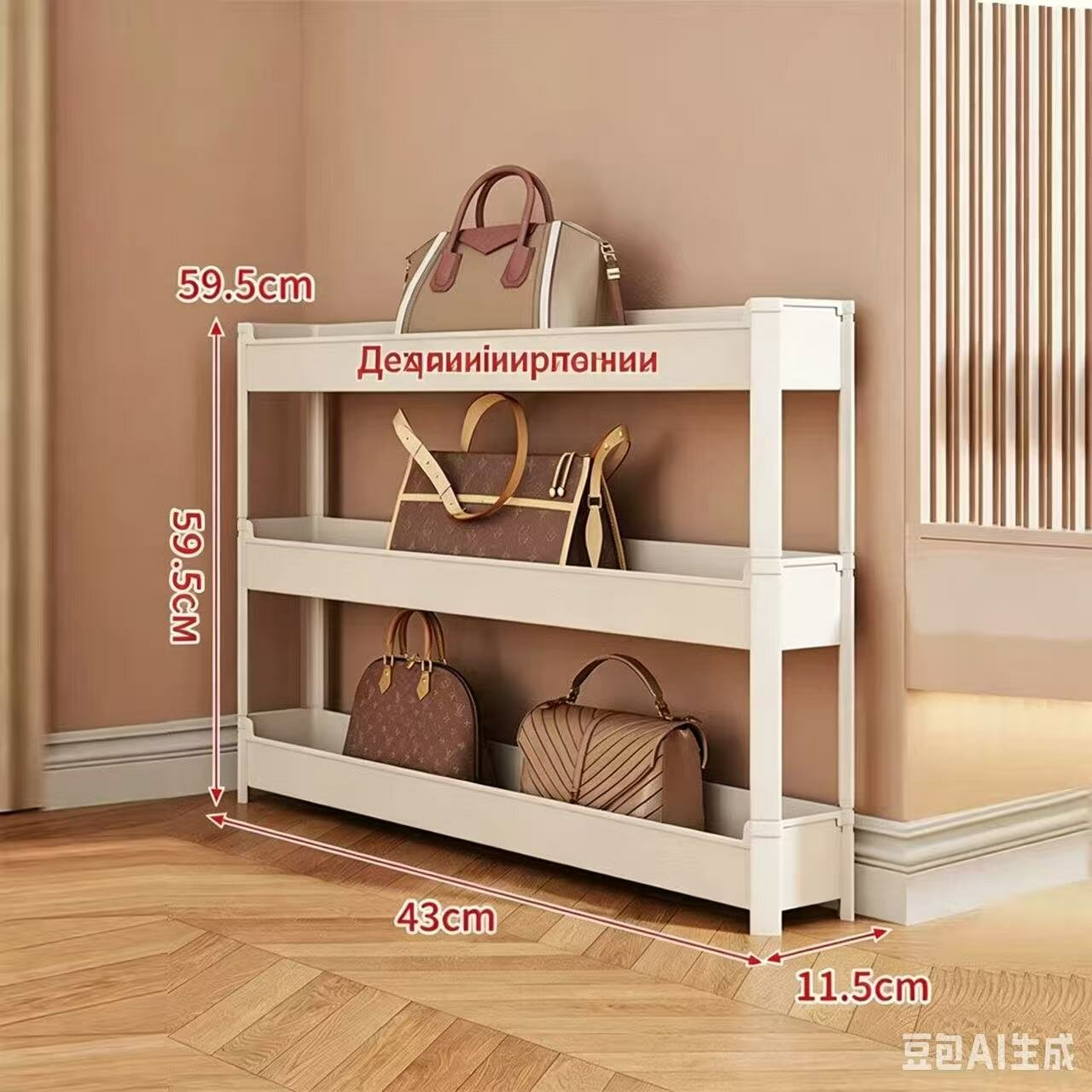 Полки за дверцей, витрины для кожаных сумок, многослойные стеллажи, узкие стеллажи для хранения,43*11.5*59.5 cm