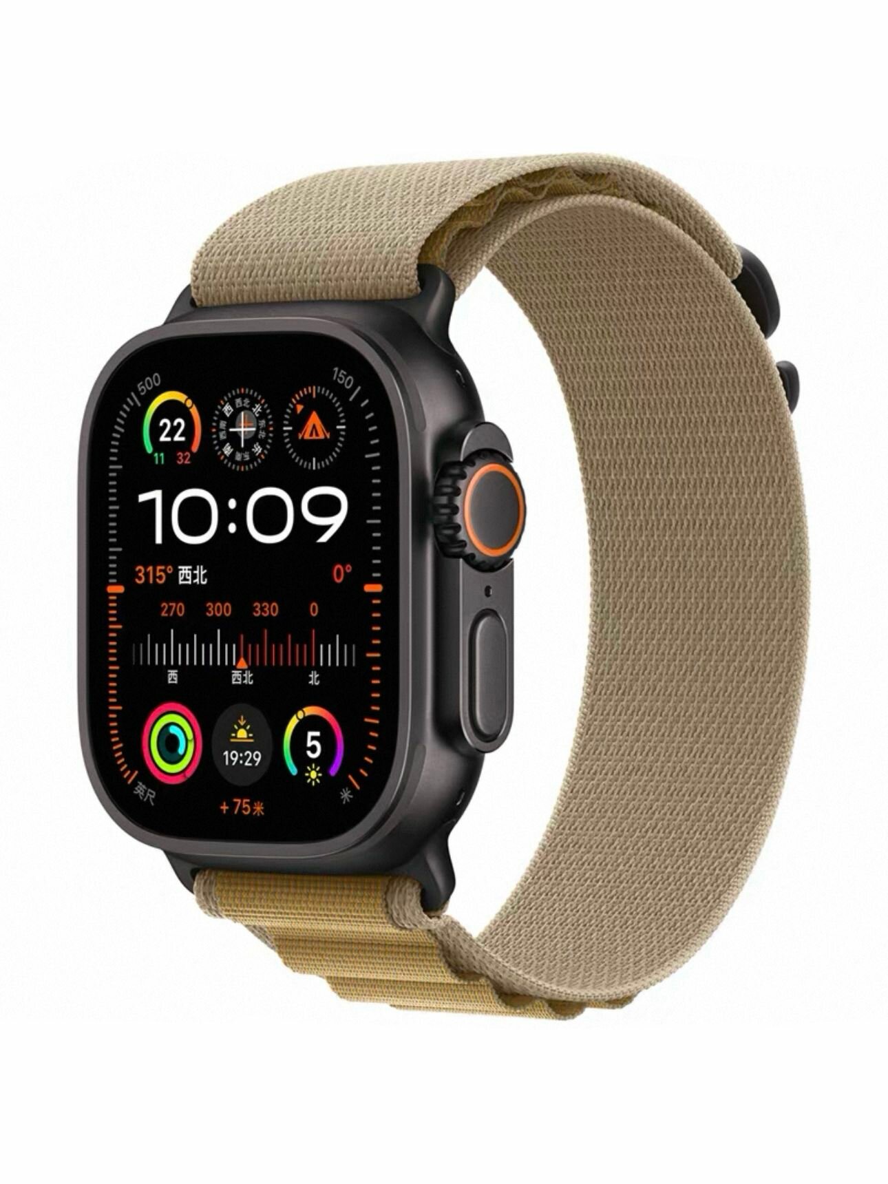 Ремешок для Apple Watch 42 / 44 / 45 / Ultra 49 mm Alpine Loop Black Titanium Tan