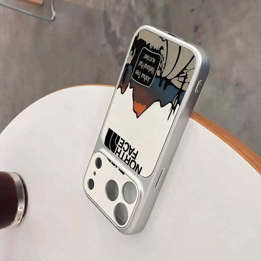 Чехол для телефона TNF The North Face из роскошной кожи ягненка с текстурой для YIN01, iPhone17 Pro