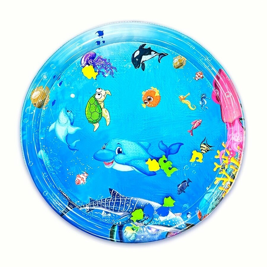 Круглый надувной игровой коврик "Дельфин" для детей, диаметр 100 см