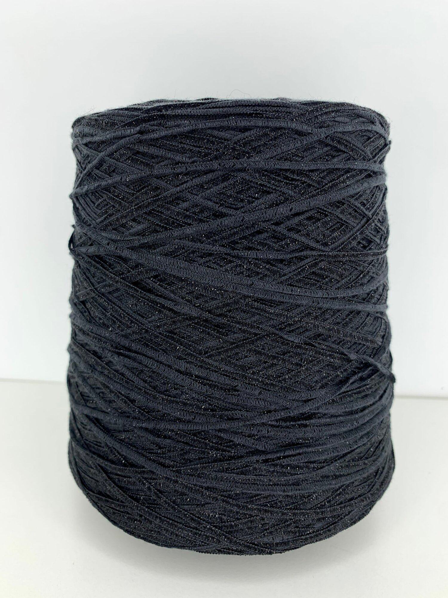 TRILLY- Be.Mi.Va. SPA; 56% хлопок, 44% люрекс; 350м/100гр; шнурок; col. Black, цвет: черный; вес 250гр, italyyarn