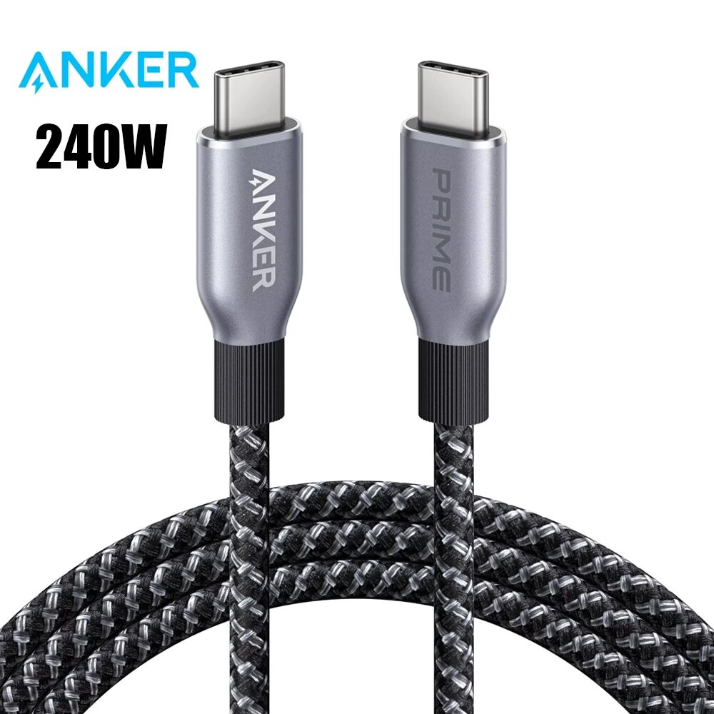 Кабель Anker Prime USB-C - USB-C, 240 Вт, 0.9 м, для быстрой зарядки, из переработанного 0,9 м