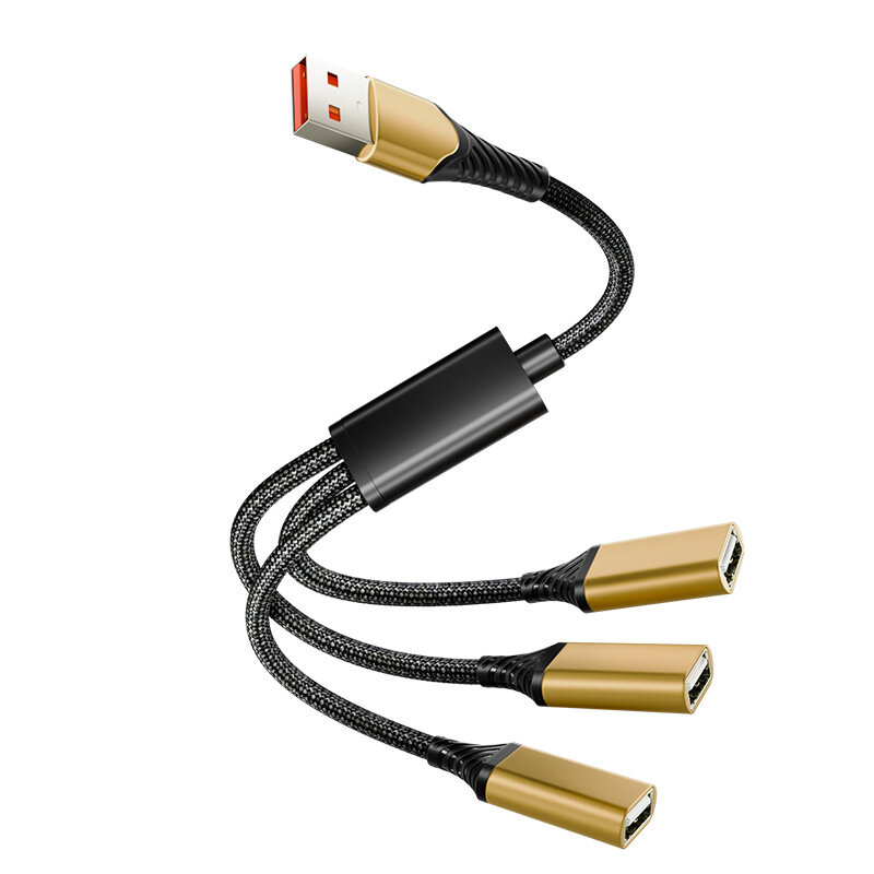 Многофункциональный USB-хаб 3-в-1: 1x USB-A на 3x USB-A для быстрой зарядки, синхронизации данных и OTG для ноутбука и мобильных устройств