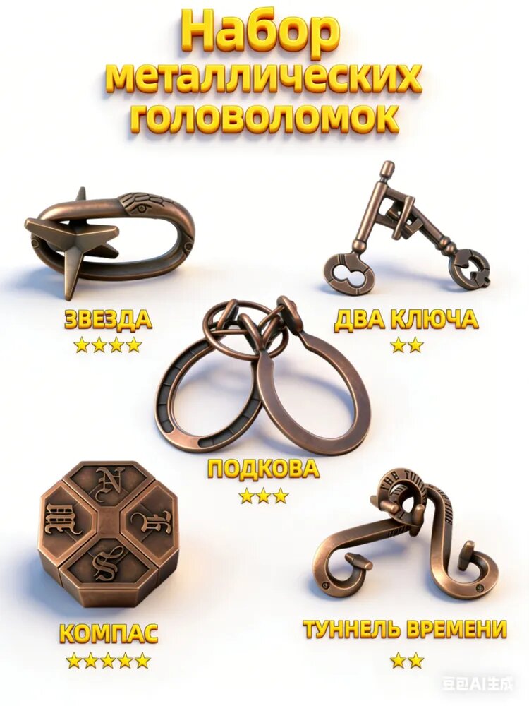 Набор металлических головоломок,5C