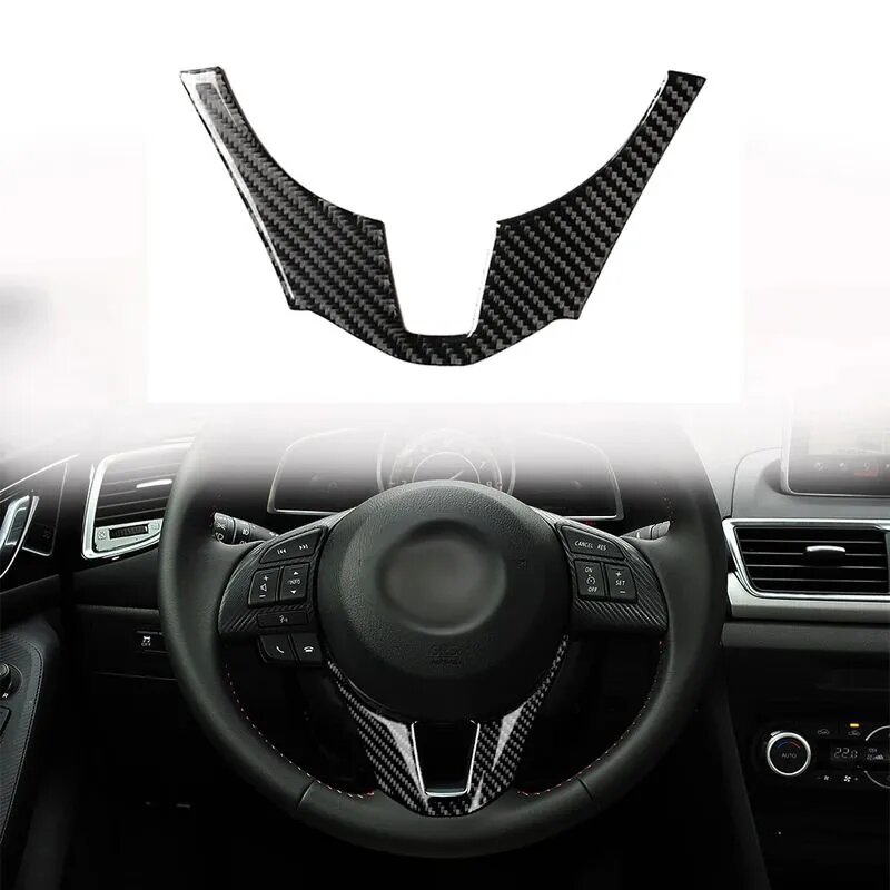 Накладка на руль из углеродного волокна ABS для Mazda 3 Axela BM BN 2014 2015 2016, декоративная отделка интерьера.