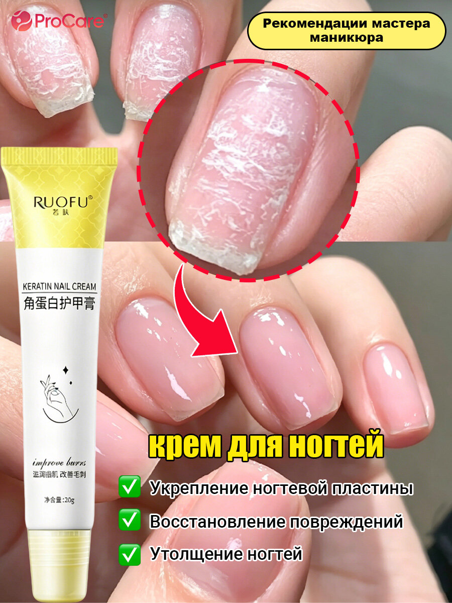 Крем для ногтей и кутикулы, против ломкости и расслоения, 20 г