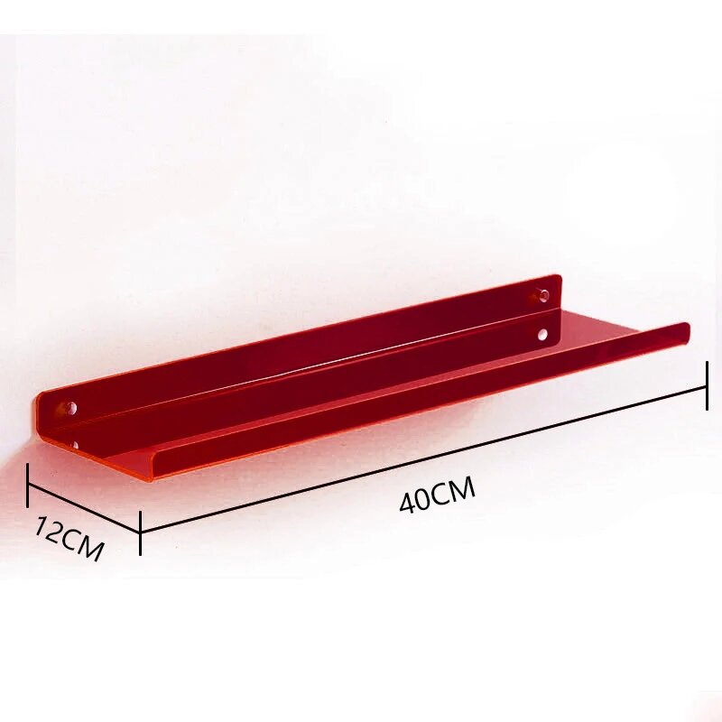 Прозрачные акриловые полки Acrylic Floating Shelves Красный, 40cm