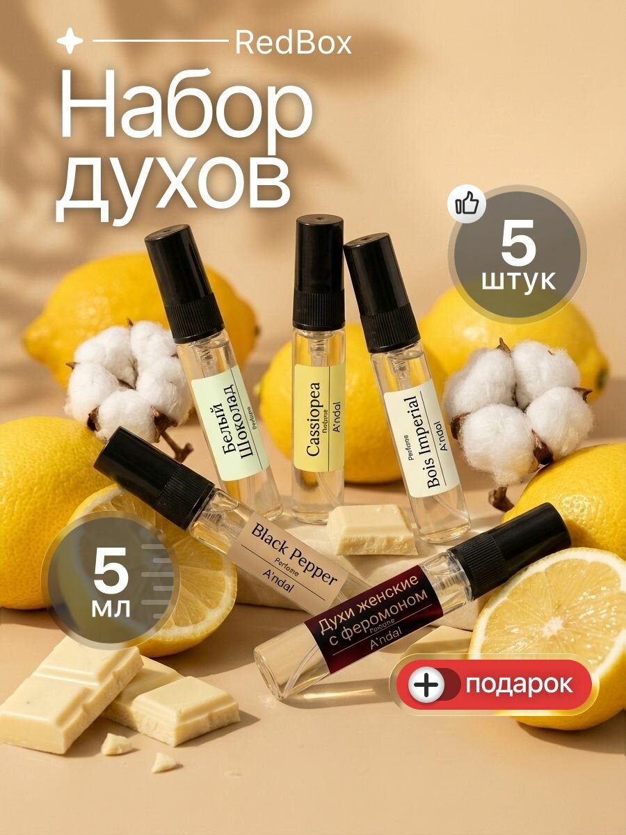 Духов женских стойкие набор пробников "RedBox"5 шт по 6 мл селективная парфюмерия тестеры миниатюры для нее