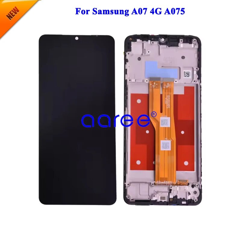 Дисплей LCD для Samsung A07 4G A075, сенсорный экран в сборе Black With Frame