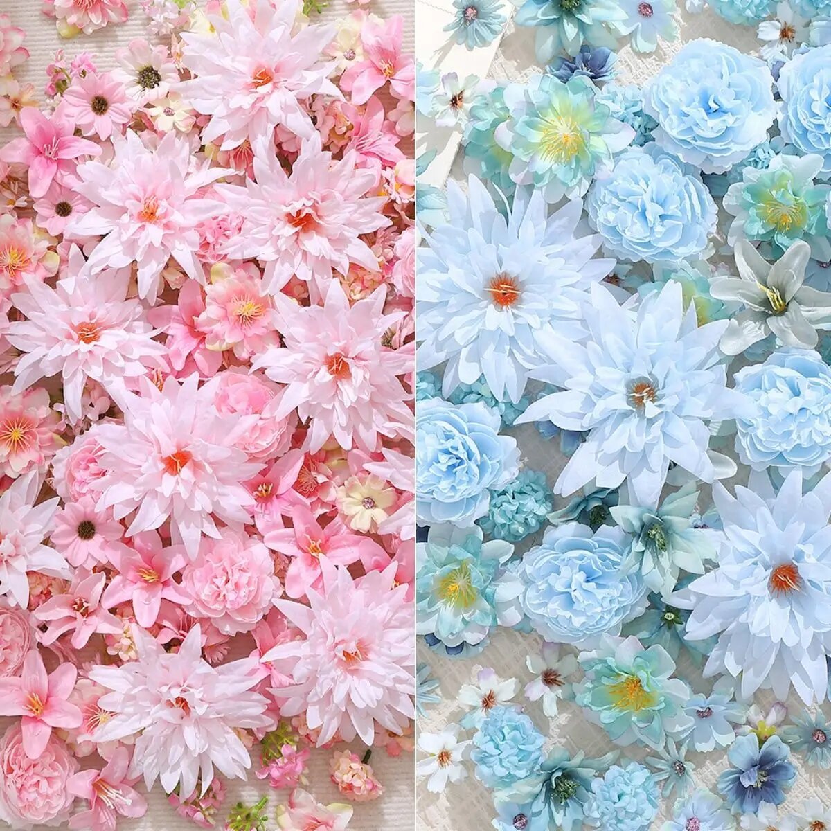 Искусственные розы из шелка, розовые, для декора 20Pcs, Pink Blue
