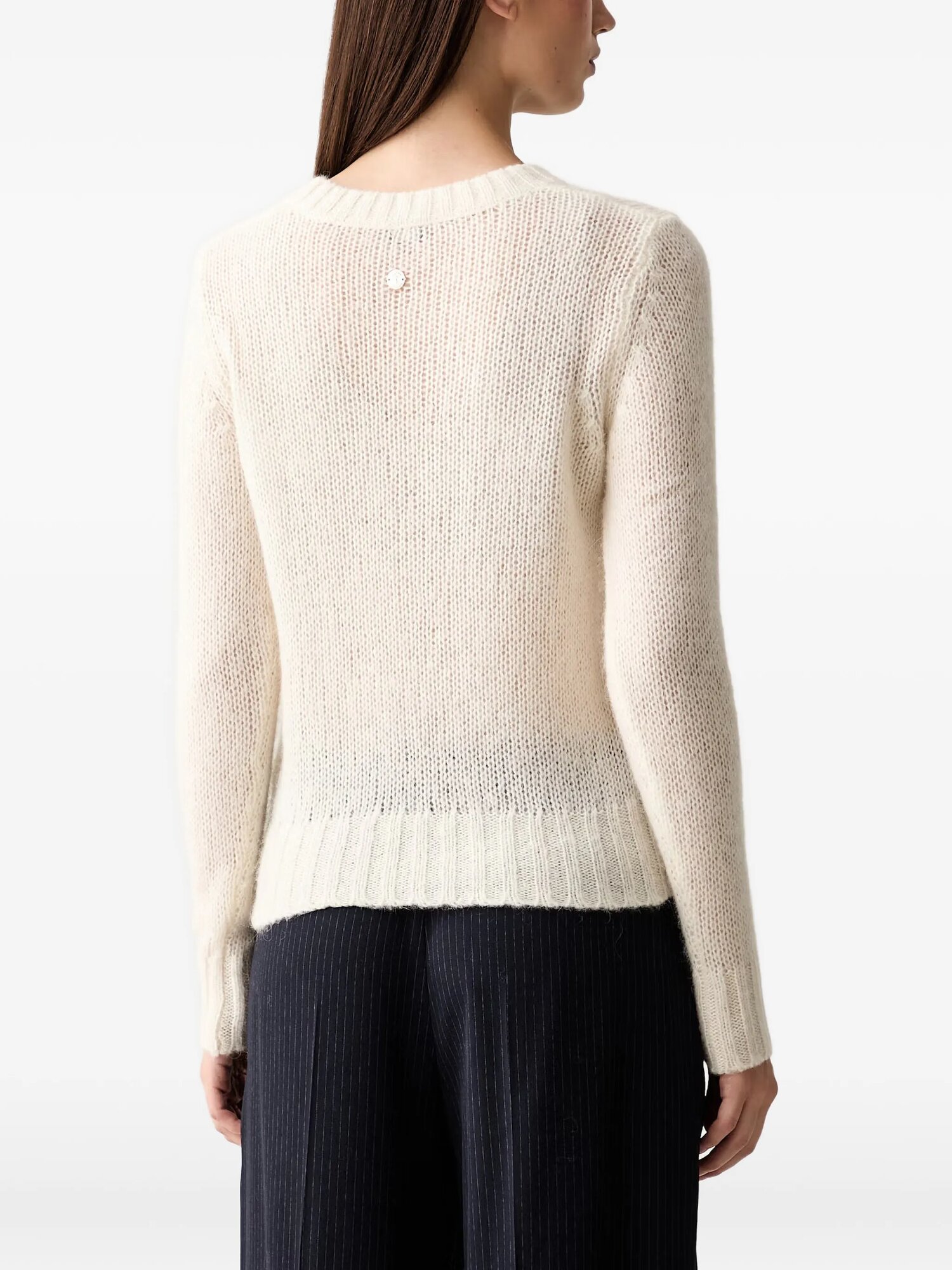 Свитер JOOP! Logo-embroidered crew-neck sweater, размер 36, , бежевый/белый — фото 1