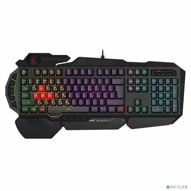 B310N A4Tech Клавиатура/ Клавиатура A4Tech черный USB Multimedia for gamer LED каб:1.8м