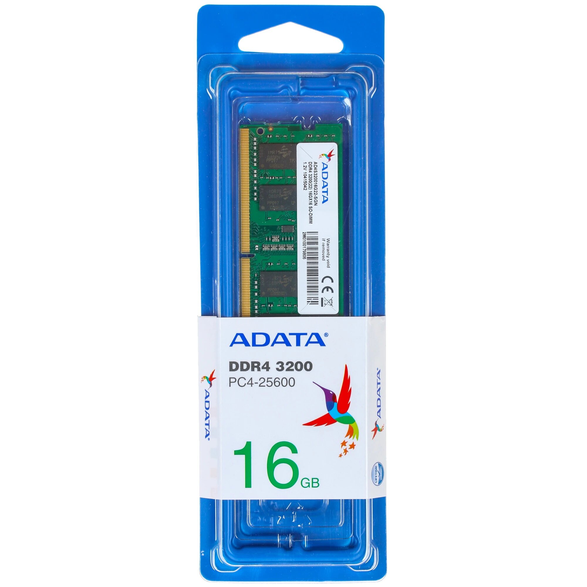 Память ADATA 16GB DDR4 3200 SO-DIMM Premier AD4S320016G22-SGN, CL22, 1.2V