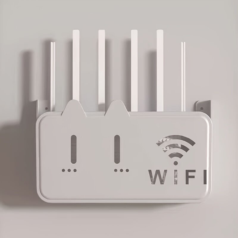 Коробка для хранения роутера настенная без сверления, органайзер для WiFi-роутера, ТВ-приставки и телевизора, для гостиной и спальни, серый