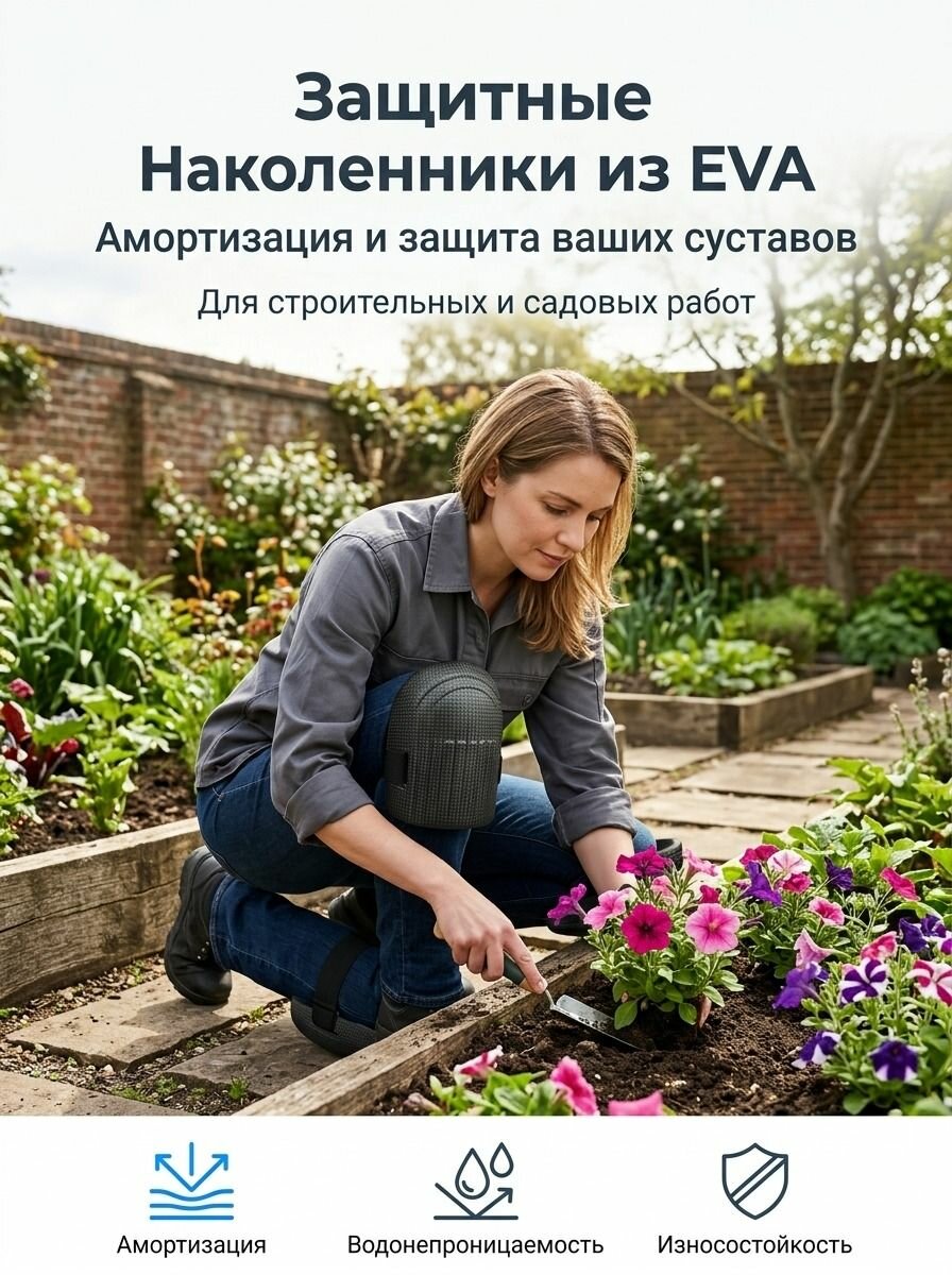 2 шт Наколенники садовые строительные универсальные, Защита коленного сустава для сада для стройки