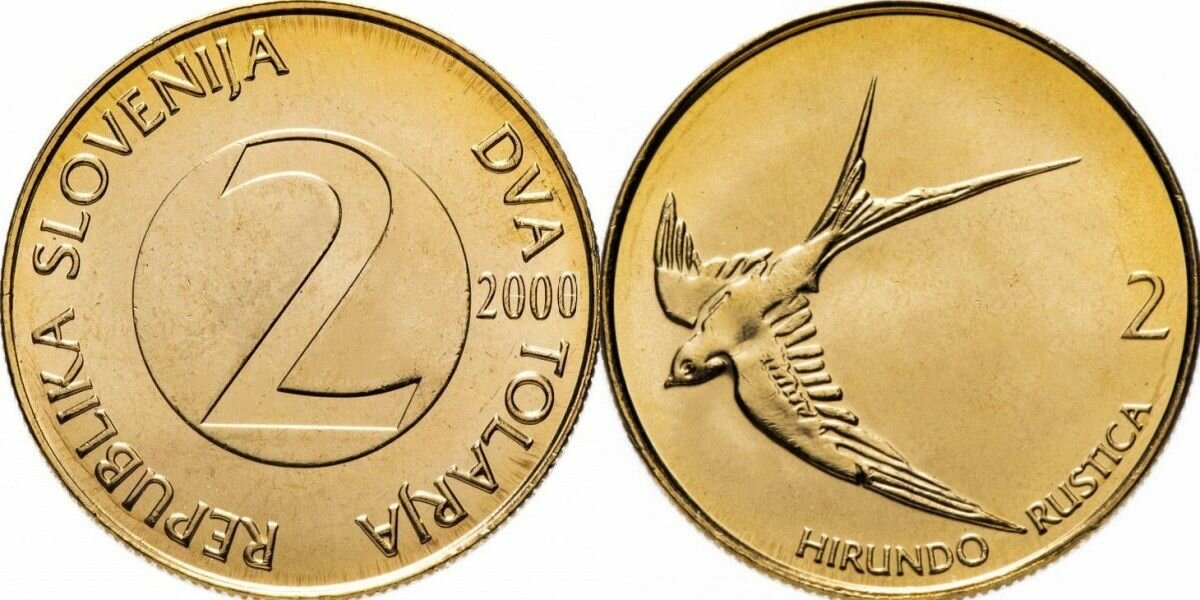 Словения 2 толара, 1995 Ласточка XF